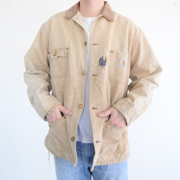 Carhartt | Jackets & Coats | Vintage 8s Rare Carhartt Tan Sandstone Detroit Blanket Lined Jacket ...